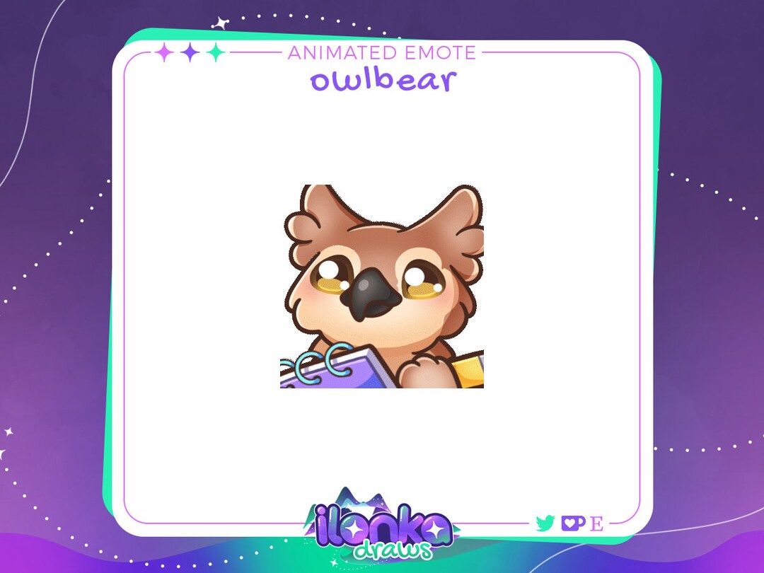 NOTED Owlbear | Cute Twitch/discord Animated Emote - Etsy