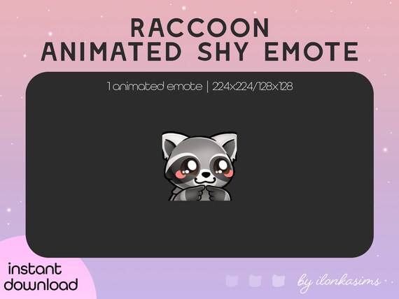 Raccoon Shy Animated Twitch/discord Emote - Etsy