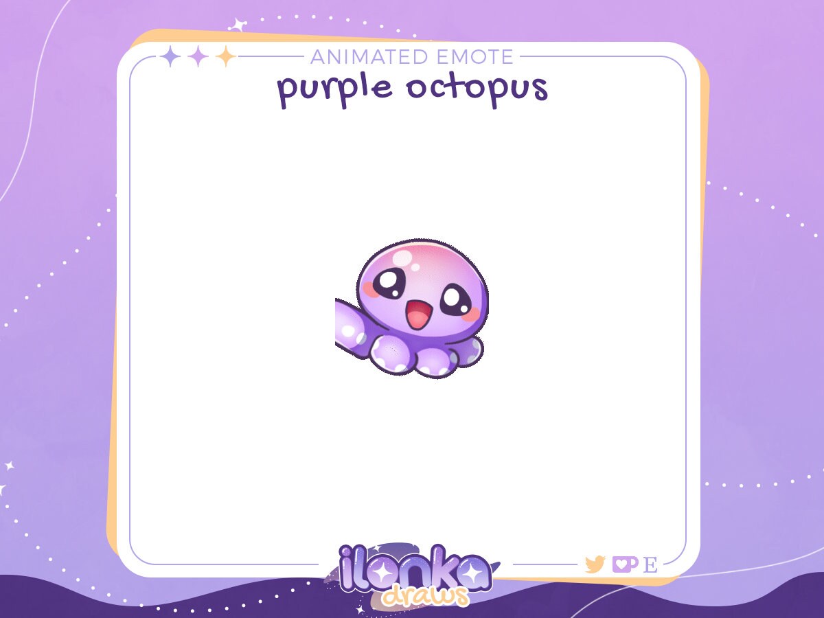 Wave Purple Octopus | Animated Twitch/discord Emote - Etsy