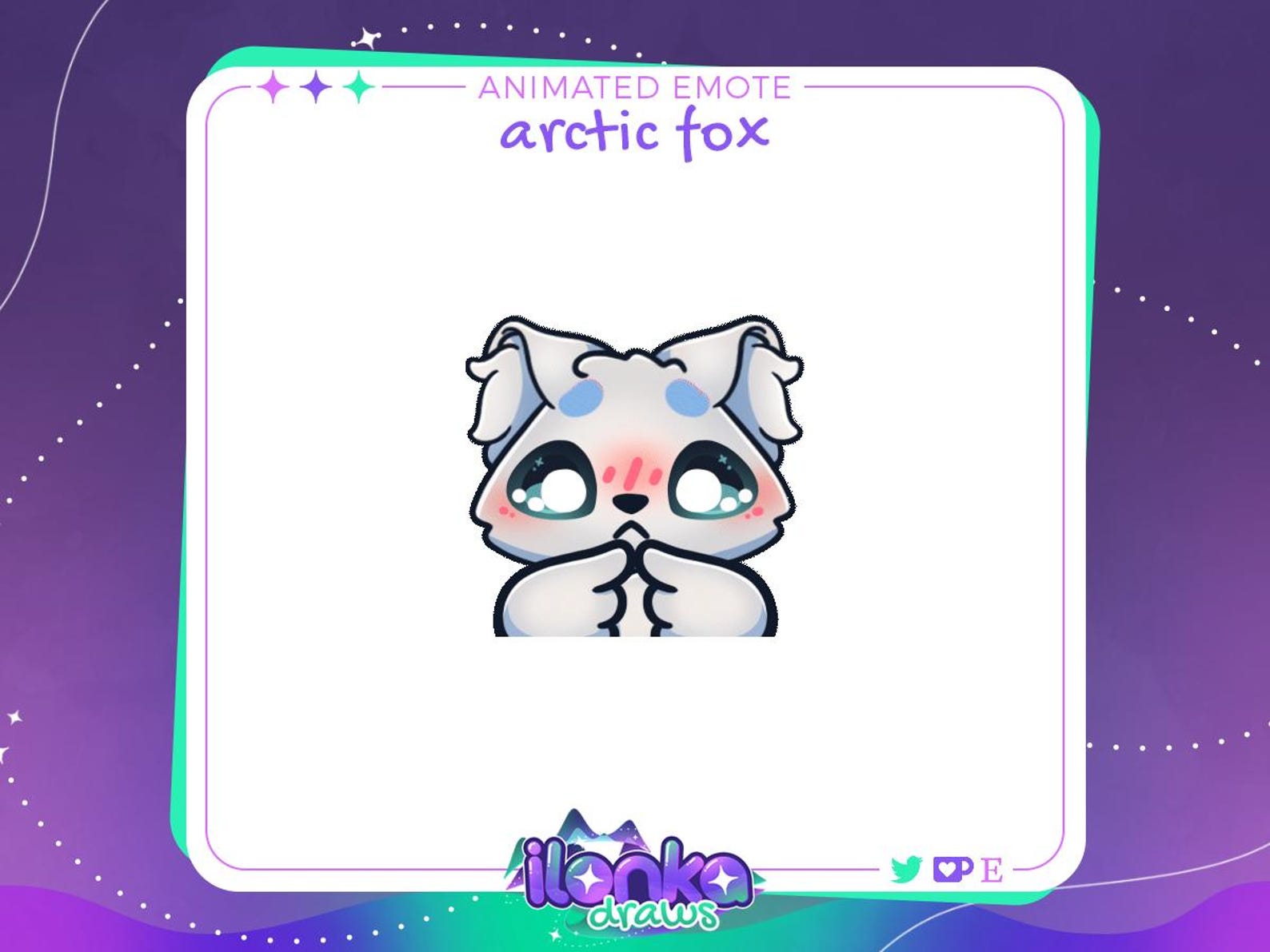 Shy Arctic Fox | Animated Twitch/discord Emote - Etsy