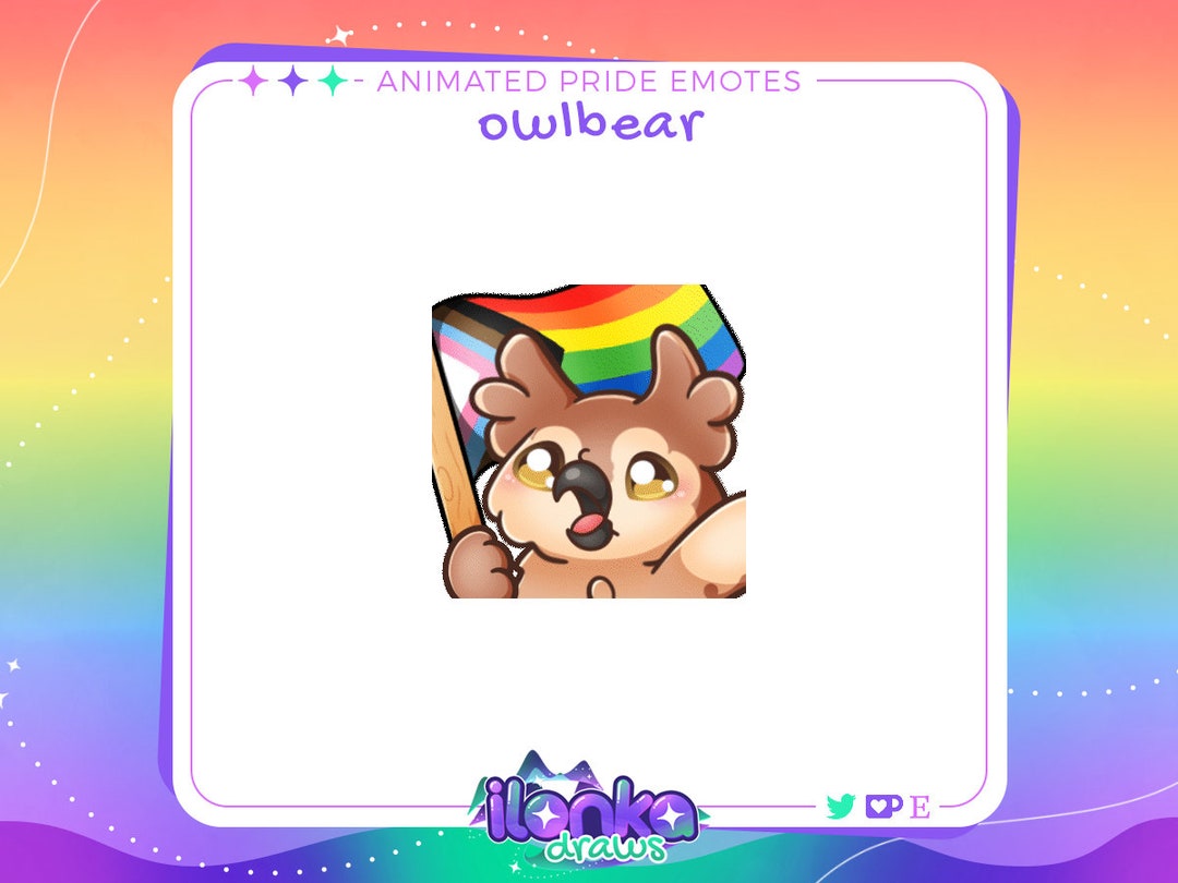 Pride Flag Owlbear | Twitch/discord Animated Emote - Etsy