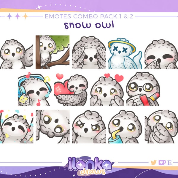 Owl Animated Emotes - Etsy