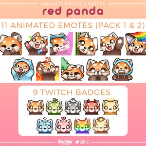 Red Panda Stream MEGA Pack | Emotes, Badges, Animated Twitch Overlay ...