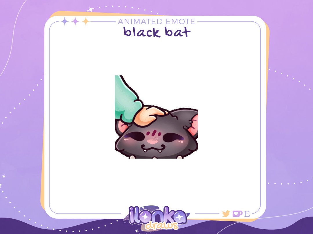 Pat Black Bat | Twitch/discord Animated Emote - Etsy
