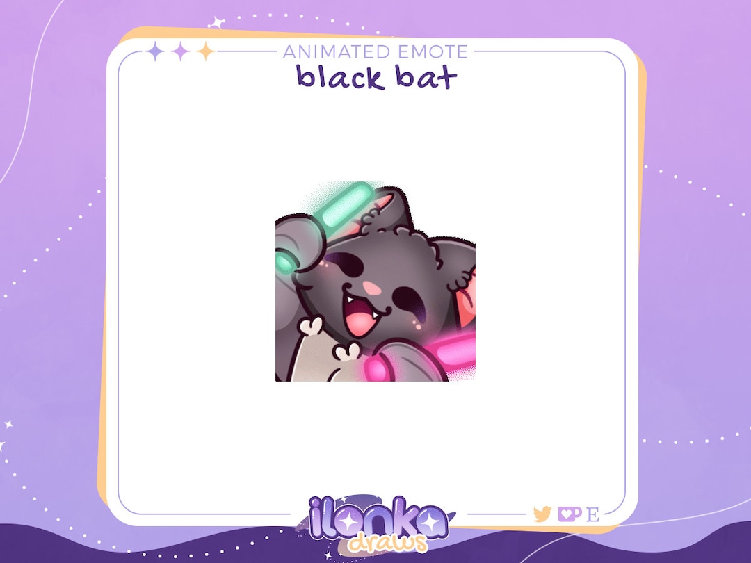 Rave Black Bat | Twitch/discord Animated Emote - Etsy