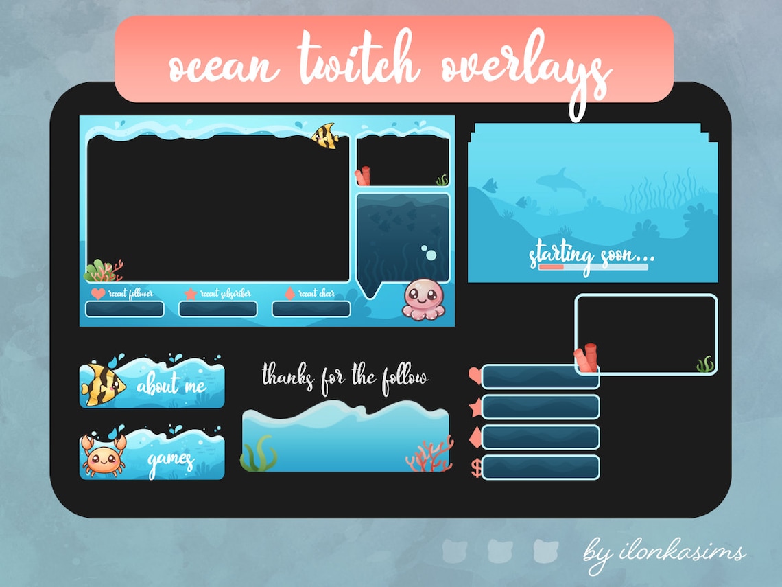 Ocean Animated Twitch Overlay - Etsy