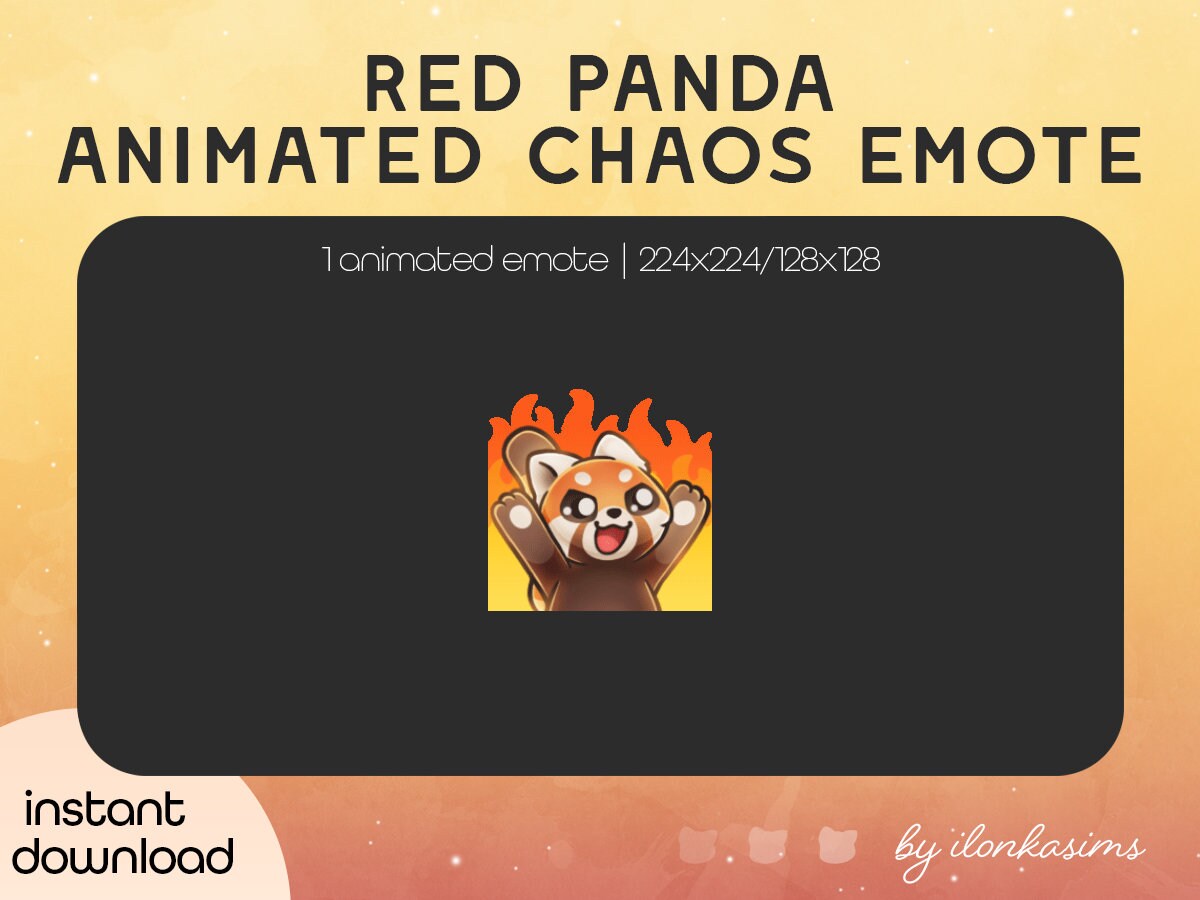 Chaos Red Panda Animated Emote - Etsy
