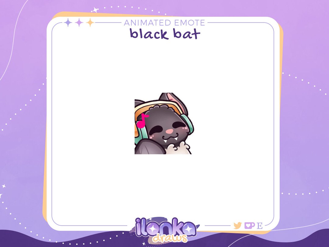 Jam Black Bat | Twitch/discord Animated Emote - Etsy