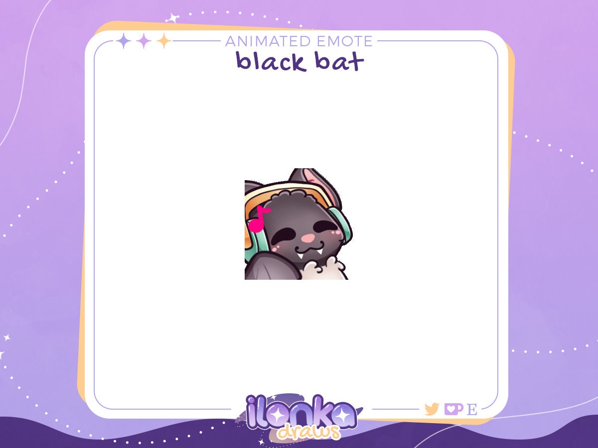 Jam Black Bat Twitch/discord Animated Emote - Etsy