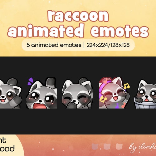 Raccoon Animated Twitch/discord Emotes - Etsy