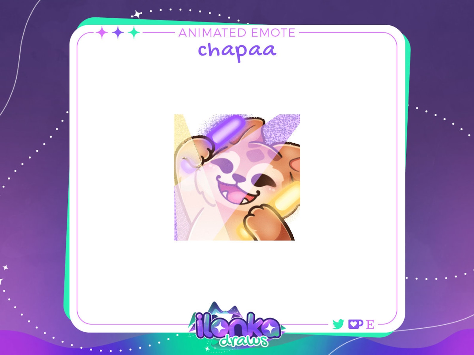 Rave Chapaa | Cute Twitch/discord Animated Emotes Pack 1 (set of 5) - Etsy