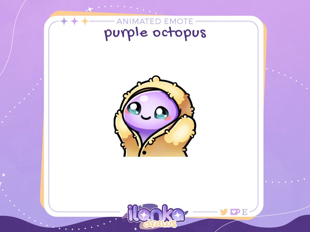 BLANKIES Purple Octopus | Animated Twitch/discord Emote - Etsy