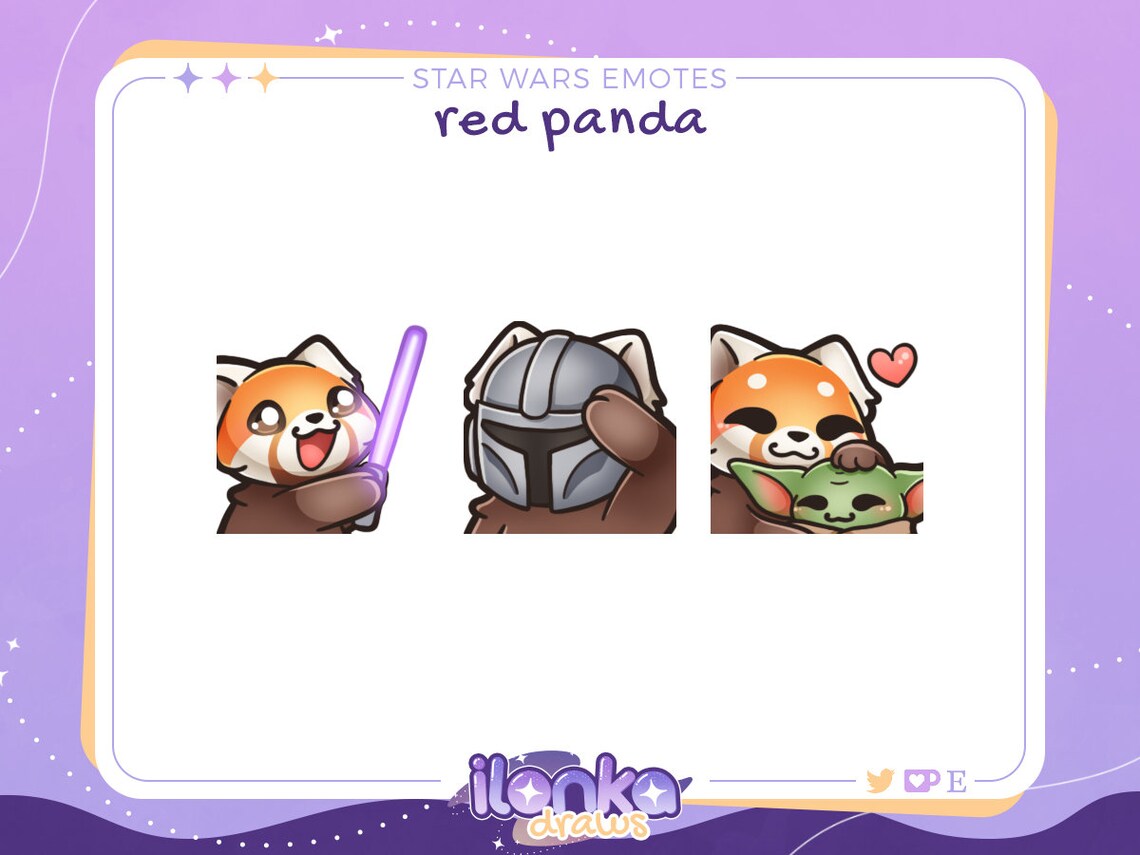 Red Panda Star Wars Twitch/discord Emotes set of 3 - Etsy