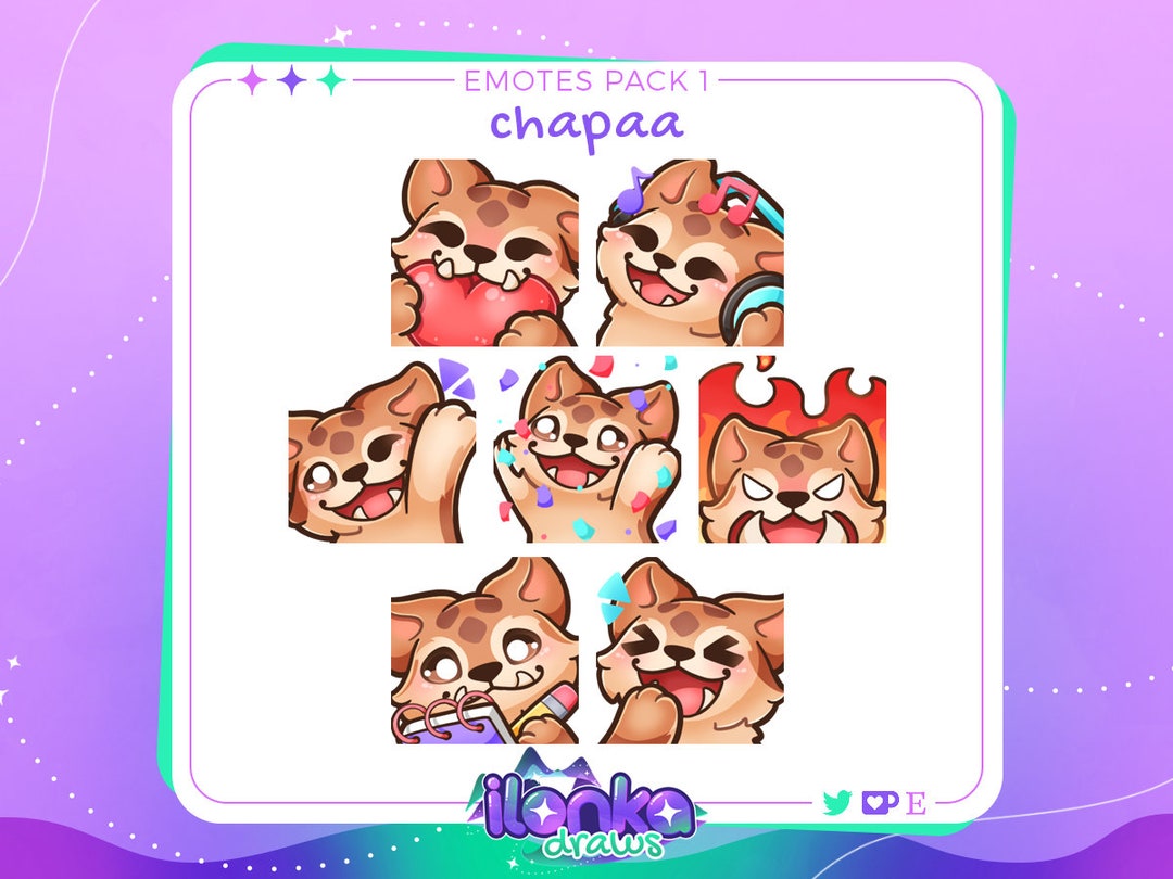 Chapaa Cute Twitch/discord Emotes Pack 1 set of 7 - Etsy