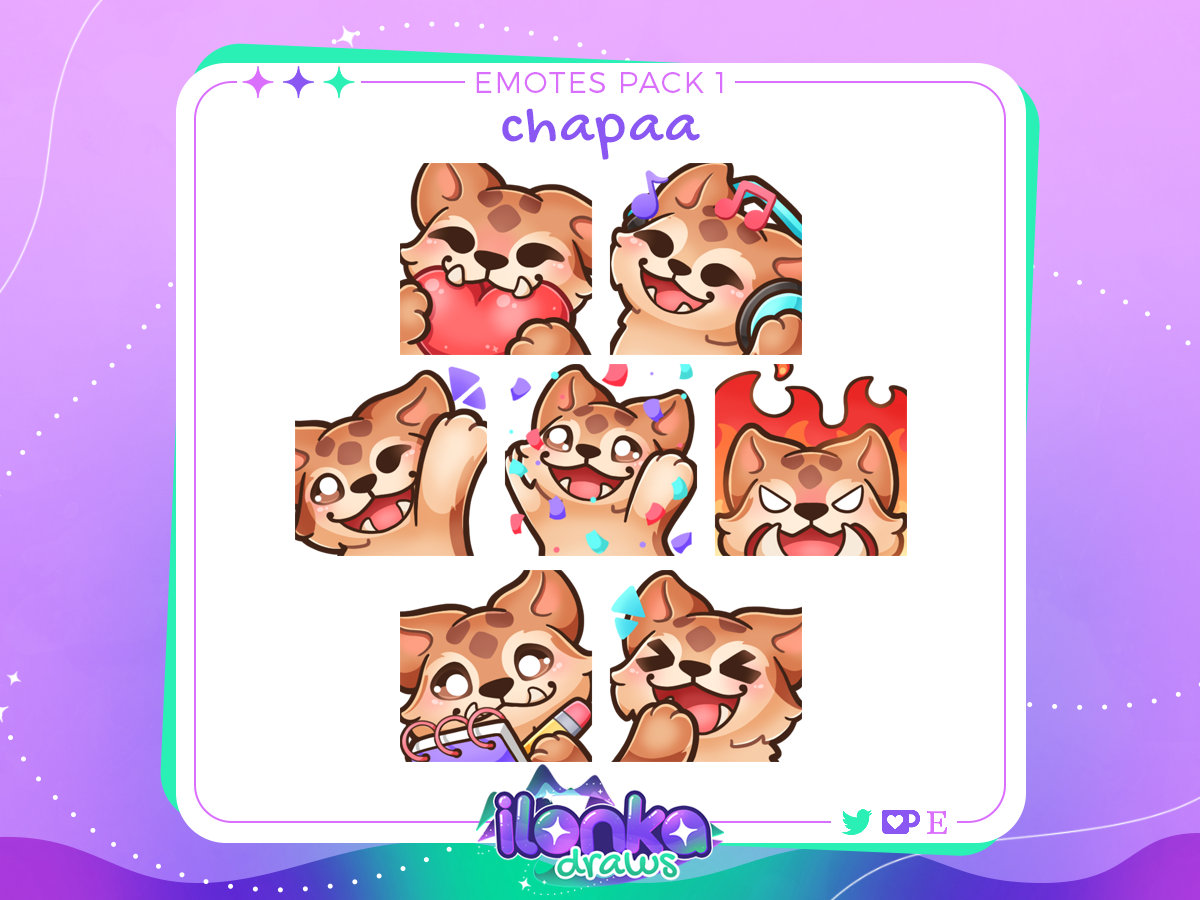 Chapaa | Cute Twitch/discord Emotes Pack 1 (set of 7) - Etsy