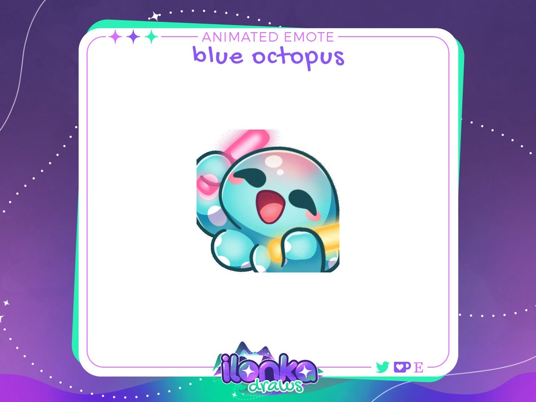 Rave Blue Octopus | Animated Twitch/discord Emote - Etsy