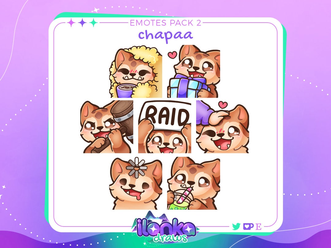 Chapaa | Cute Twitch/discord Emotes Pack 2 (set of 7) - Etsy