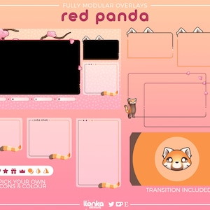 Red Panda Stream MEGA Pack | Emotes, Badges, Animated Twitch Overlay ...