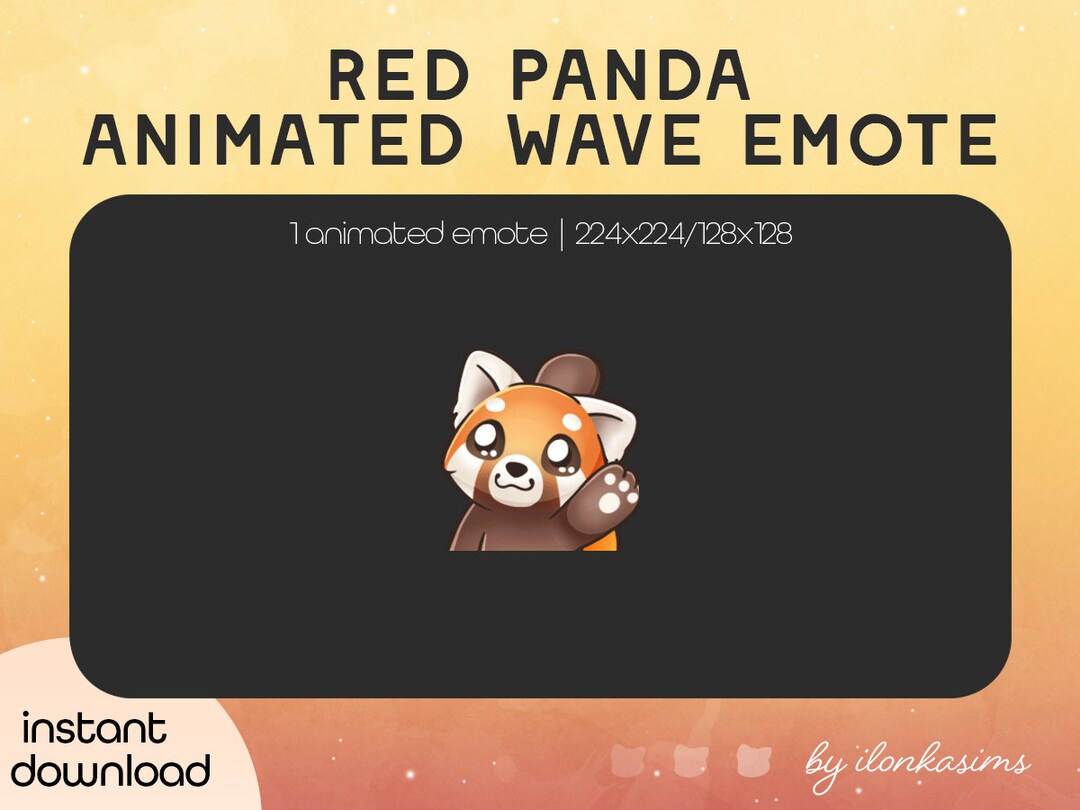 Waving Red Panda Animated Emote - Etsy