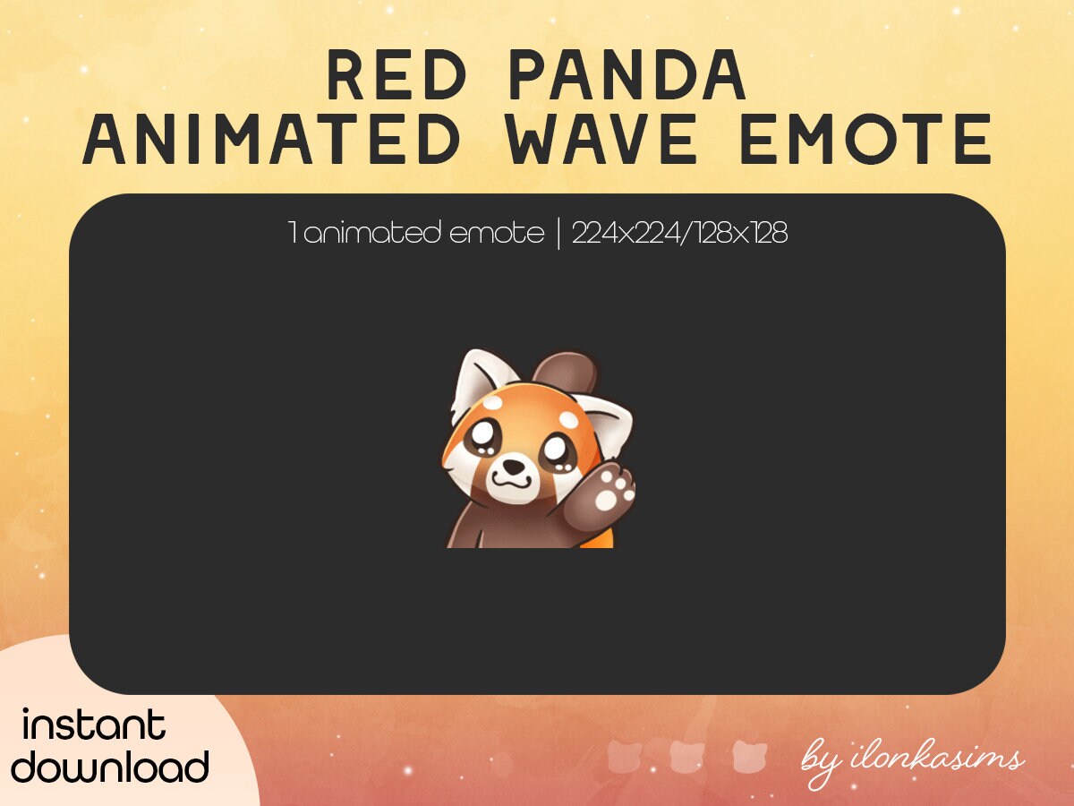 Waving Red Panda Animated Emote - Etsy