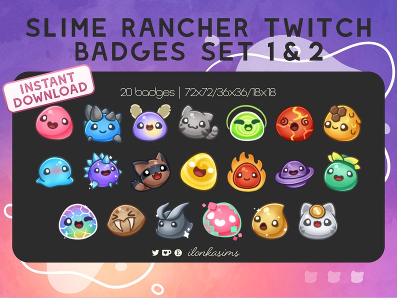 Slime Rancher Twitch Sub/bit Badges set of 20 - Etsy