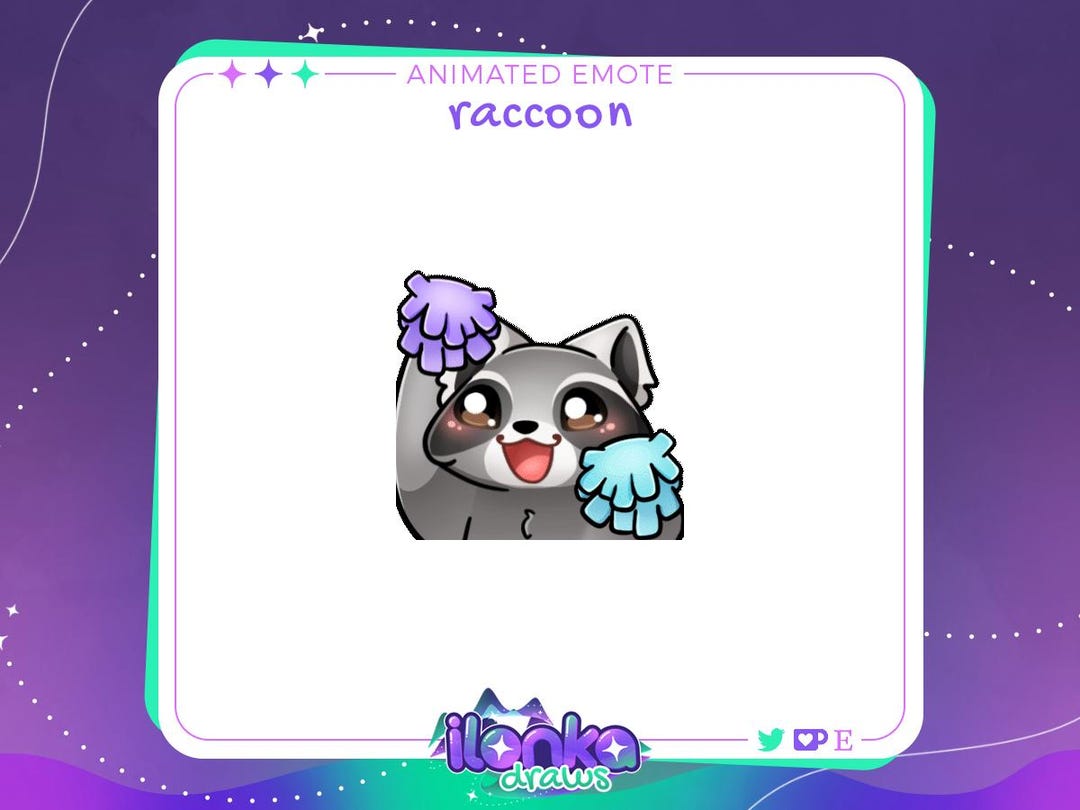 Raccoon Cheer | Animated Twitch/discord Emote - Etsy