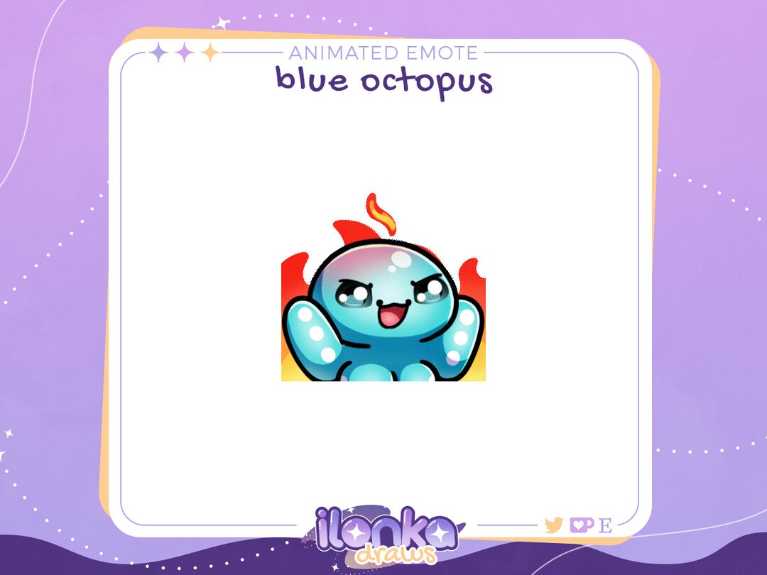 Chaos Blue Octopus | Animated Twitch/discord Emote - Etsy