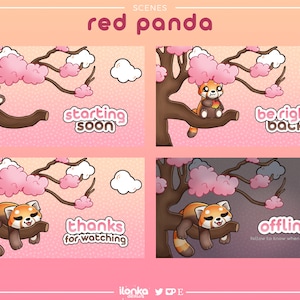 Red Panda Stream MEGA Pack | Emotes, Badges, Animated Twitch Overlay ...
