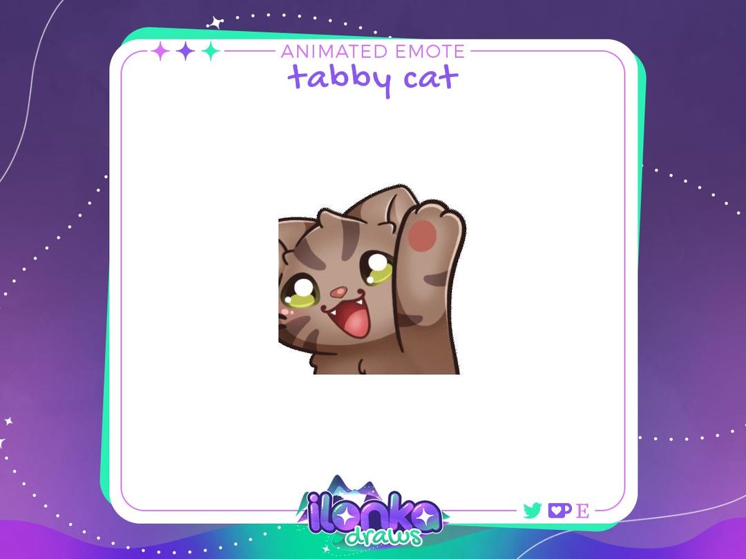Waving Tabby Cat | Animated Twitch/discord Emote - Etsy