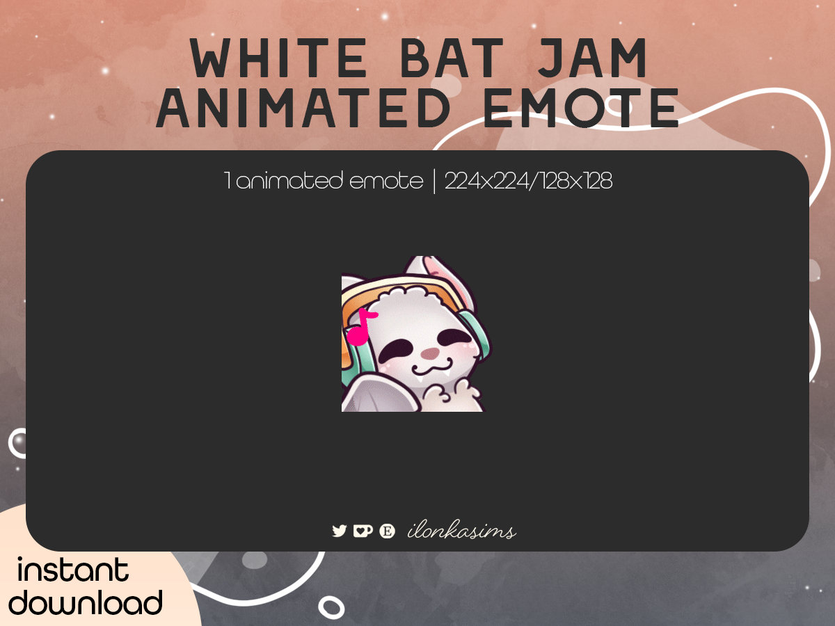 Jam White Bat Twitch/discord Animated Emote - Etsy