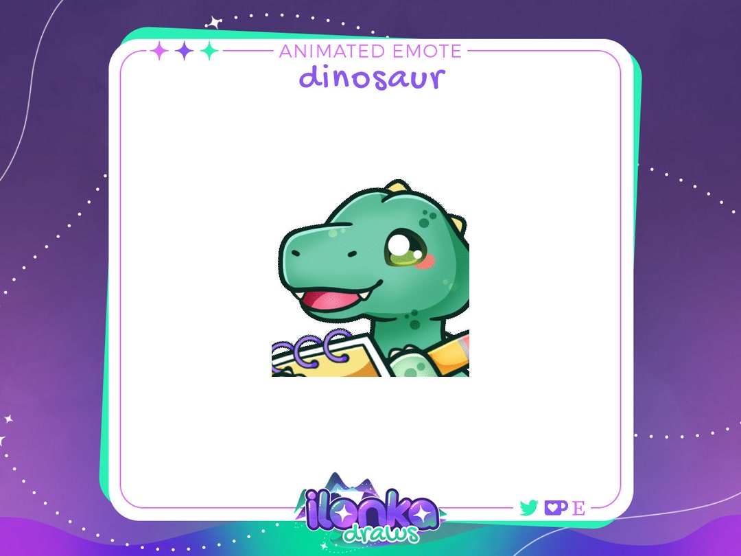 NOTED Dinosaur | Animated Twitch/discord Emote - Etsy