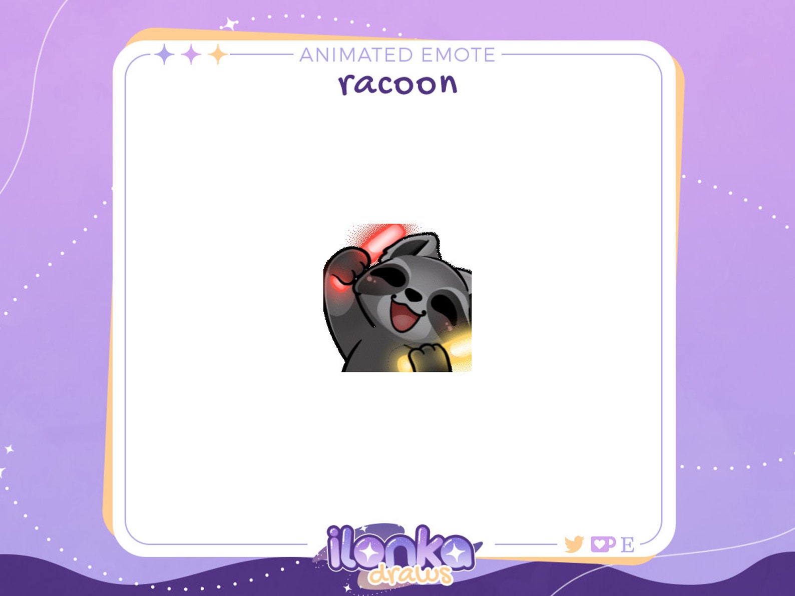 Rave Raccoon Animated Emote - Etsy