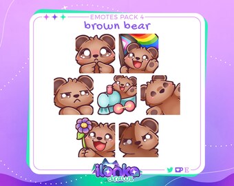 Animated Brown Bear Emotes Pack #3 | Cute Animated GIF Emotes for ...