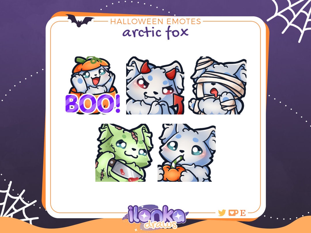 Arctic Fox | Halloween Twitch/discord Emotes (set of 5) - Etsy