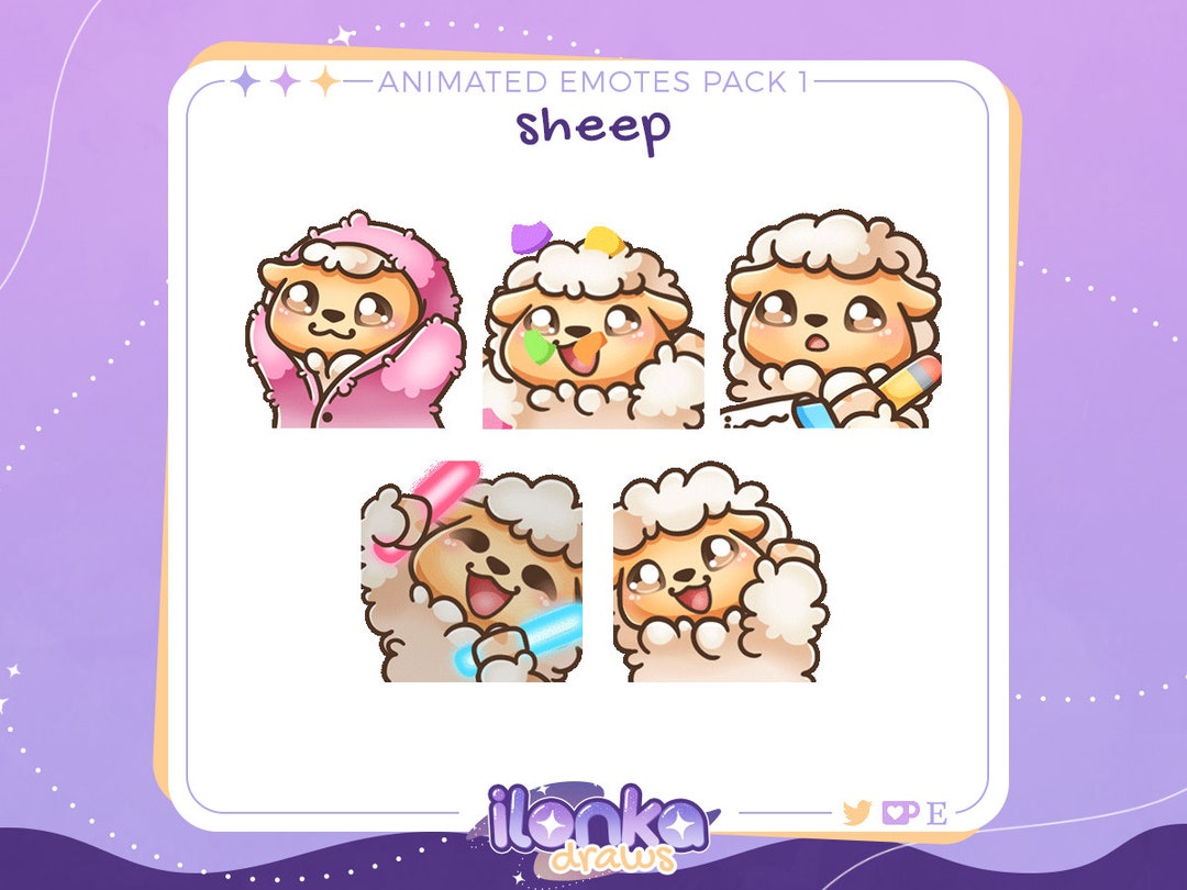 Sheep | Twitch/discord Animated Emotes Pack 1 (set of 5) - Etsy