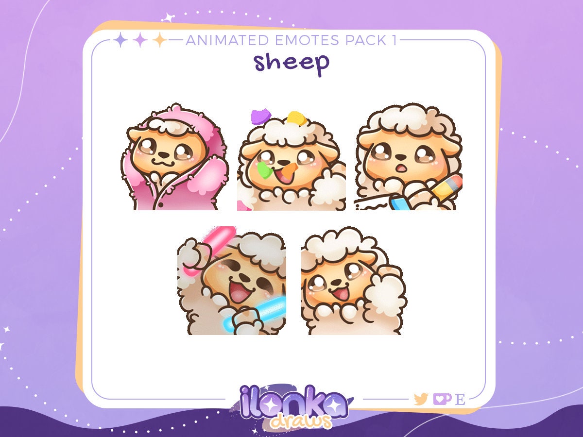 Sheep Twitch/discord Animated Emotes Pack 1 set of 5 - Etsy UK