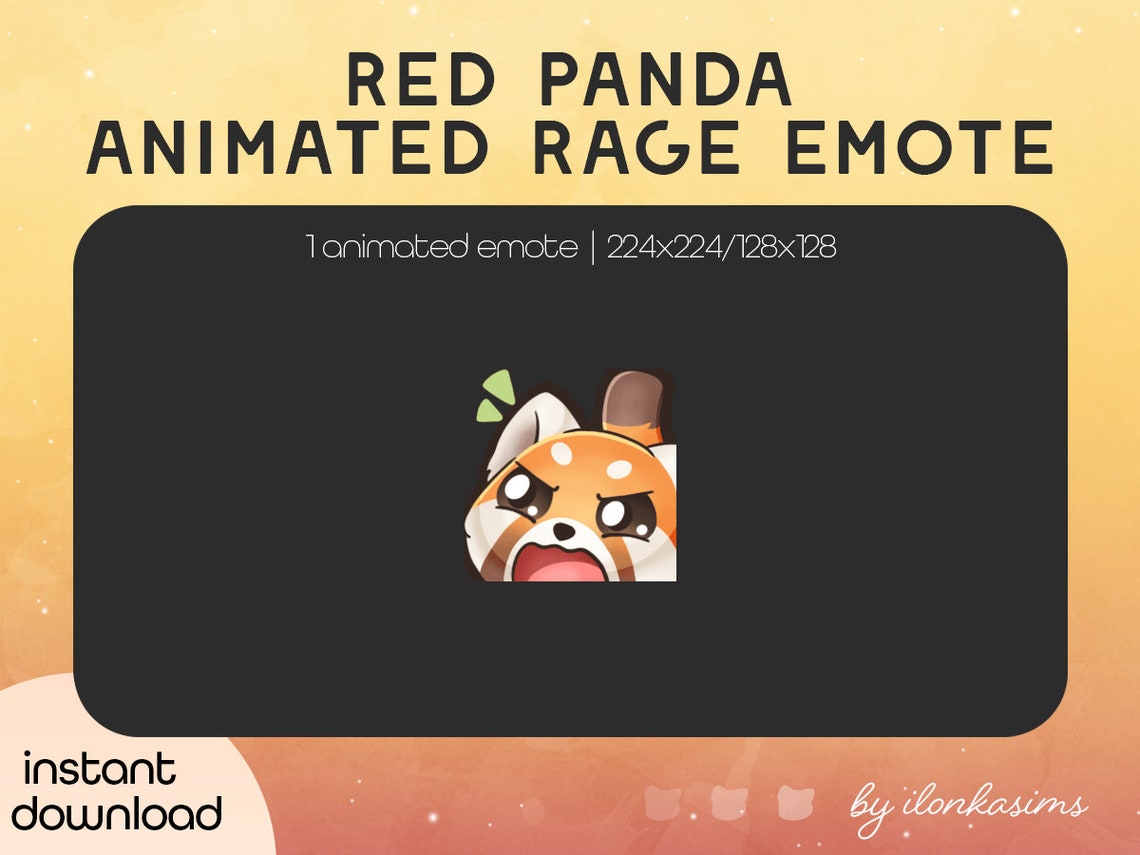 Raging Red Panda Animated Emote - Etsy