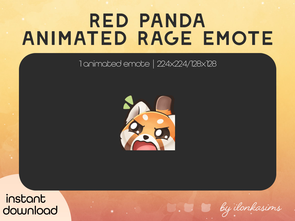 Raging Red Panda Animated Emote - Etsy