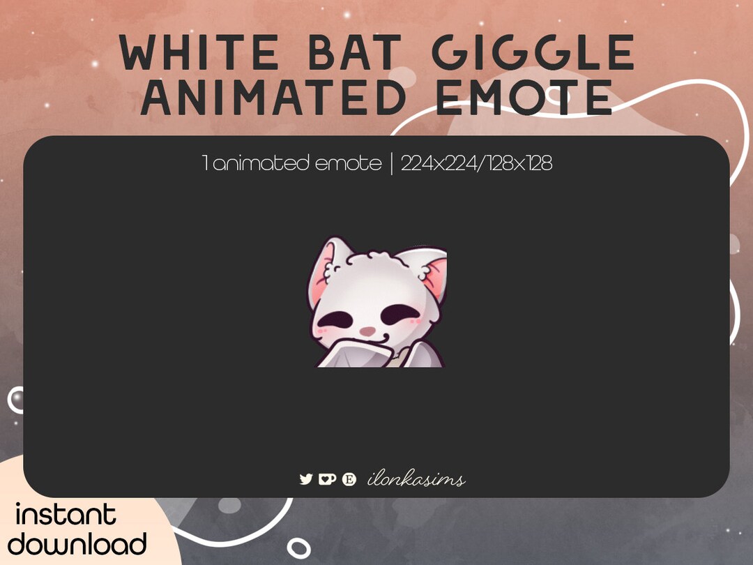 Giggle White Bat Twitch/discord Animated Emote - Etsy