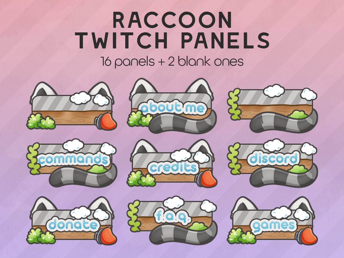 Racccoon Twitch Panels - Etsy UK