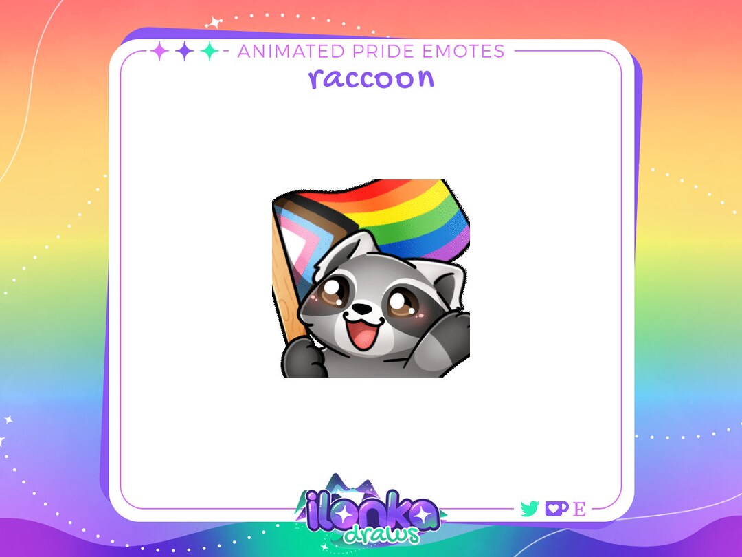 Pride Raccoon | Animated Twitch/discord Emote - Etsy