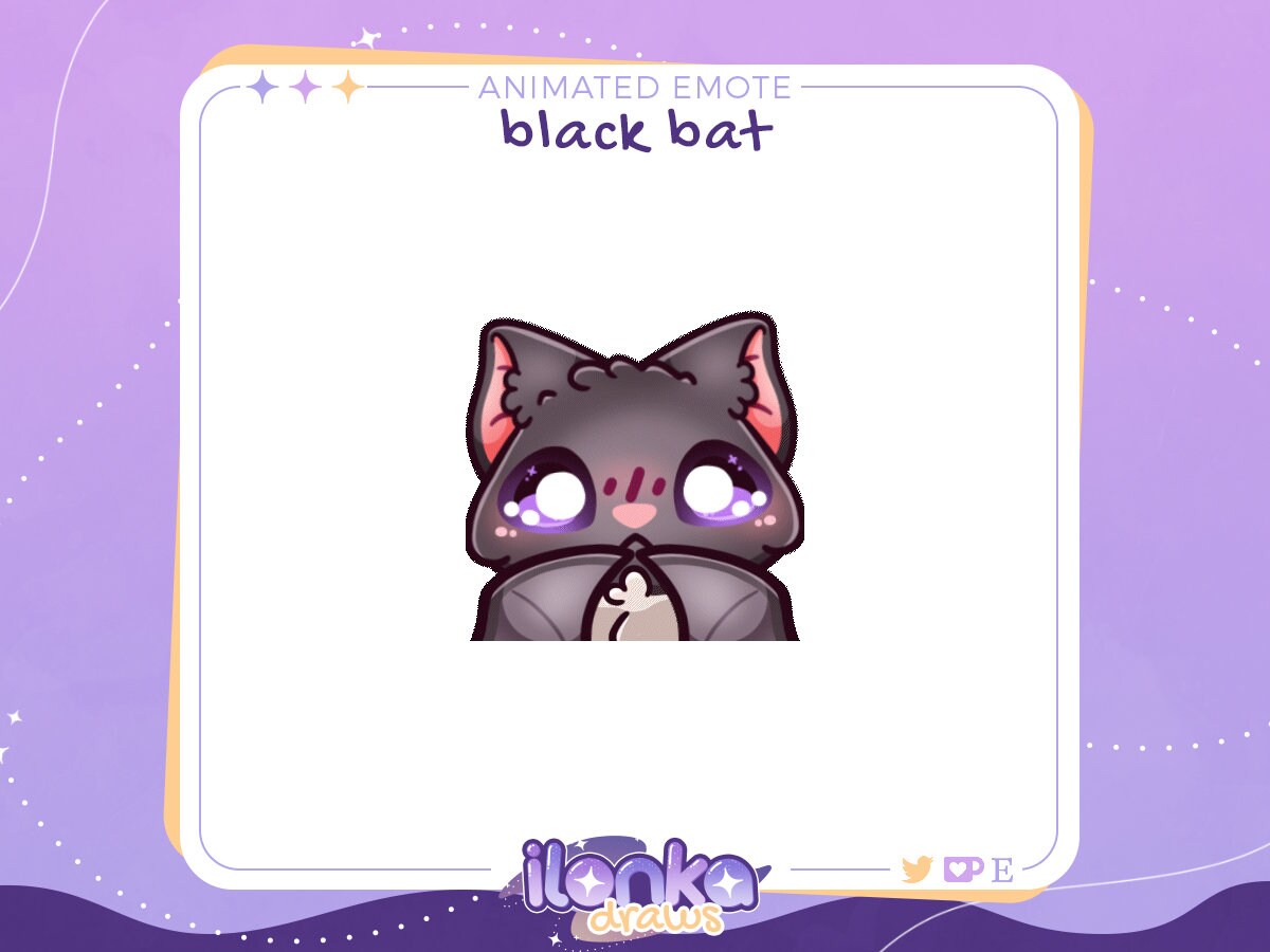 Shy Black Bat Twitch/discord Animated Emote - Etsy