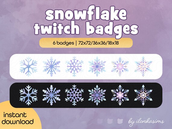 Snowflakes Twitch Sub/bit Badges set of 6 - Etsy