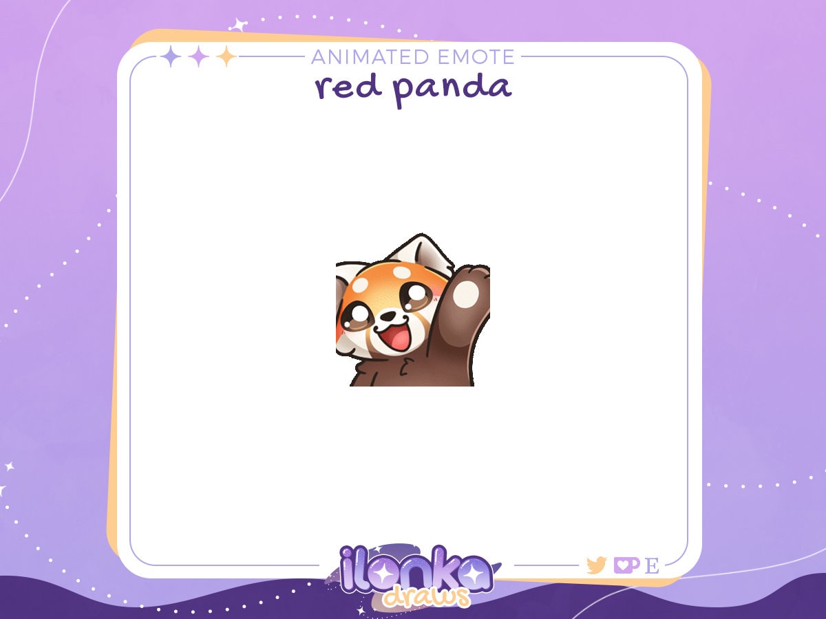 Waving Red Panda | Animated Emote - Etsy