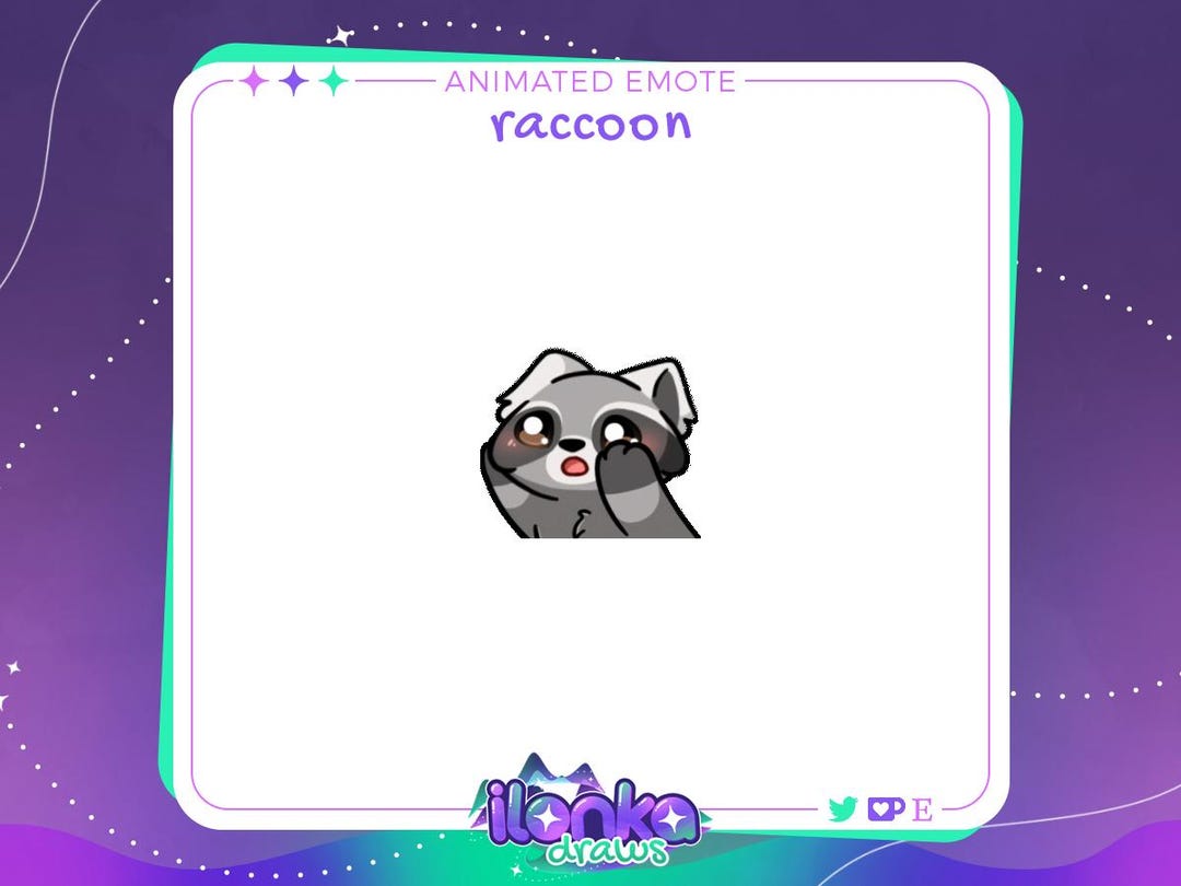 Uppies Raccoon | Animated Emote - Etsy