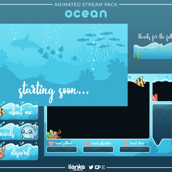 Ocean Twitch Overlay - Etsy