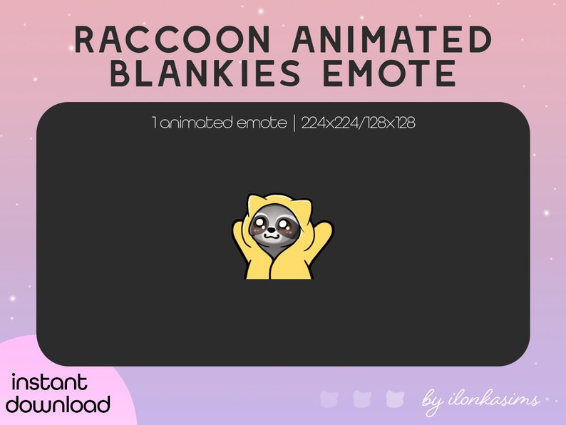 Blankies Raccoon Animated Twitch/discord Emote - Etsy