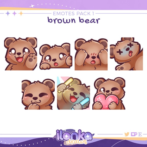 Gg Bear Emotes Etsy