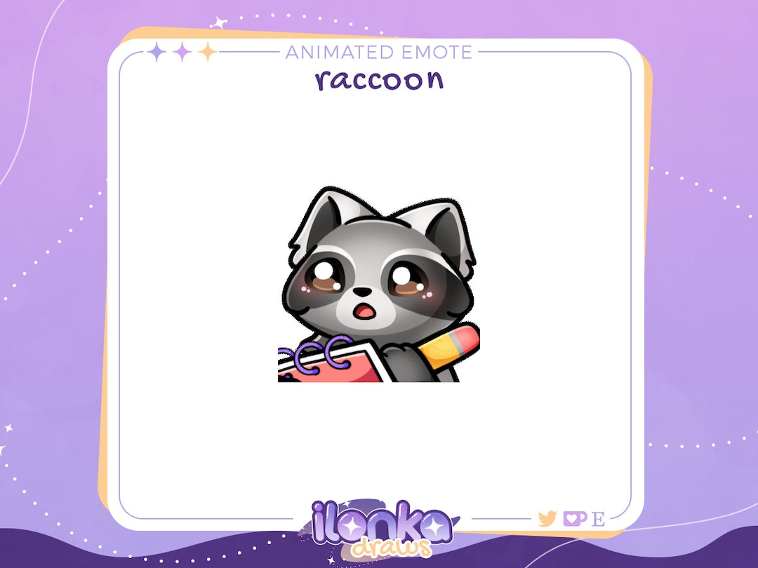 NOTED Raccoon | Animated Emote - Etsy