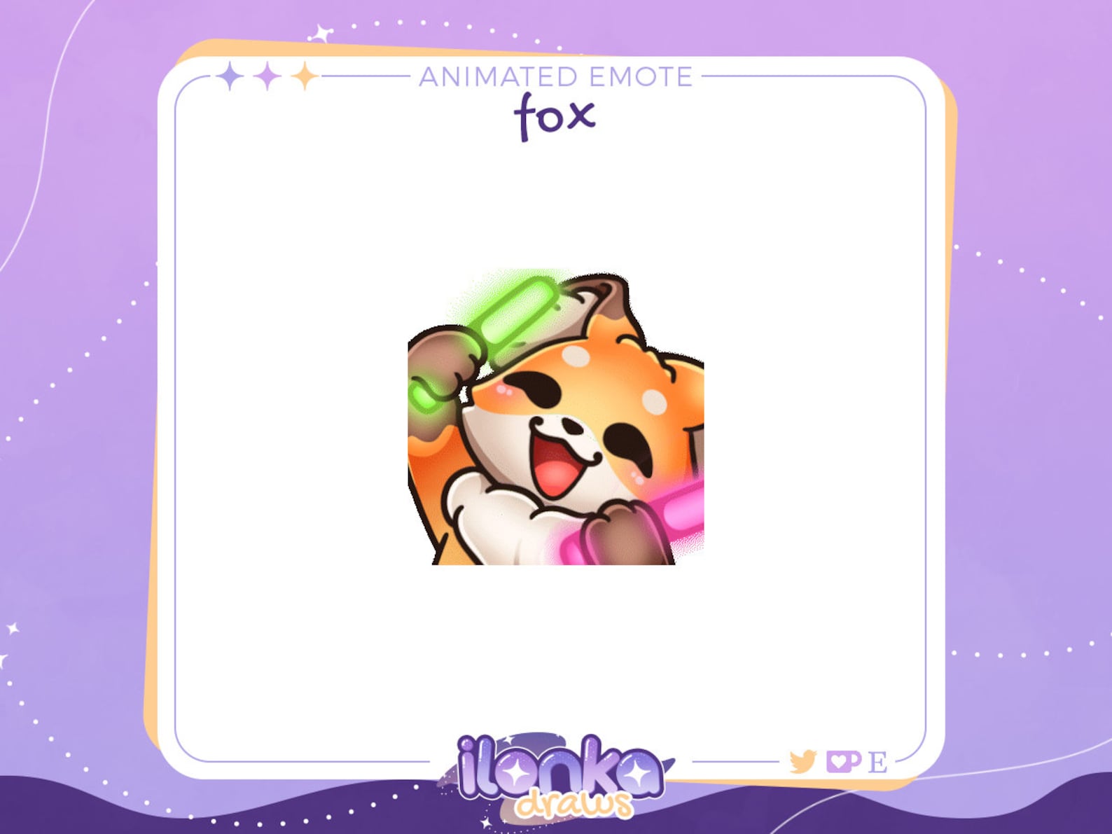 Rave Fox | Animated Twitch/discord Emote - Etsy